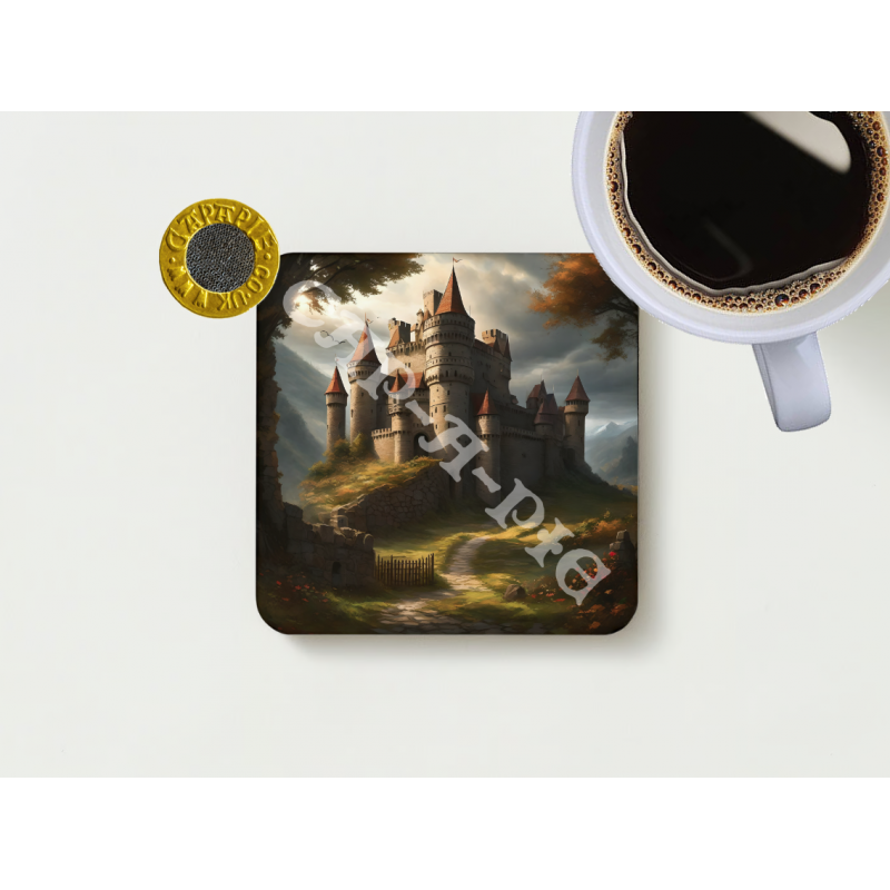 Medieval Scene One Coffee Coaster Set
