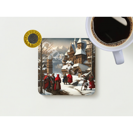 Medieval Scene Two Coffee Coaster Set